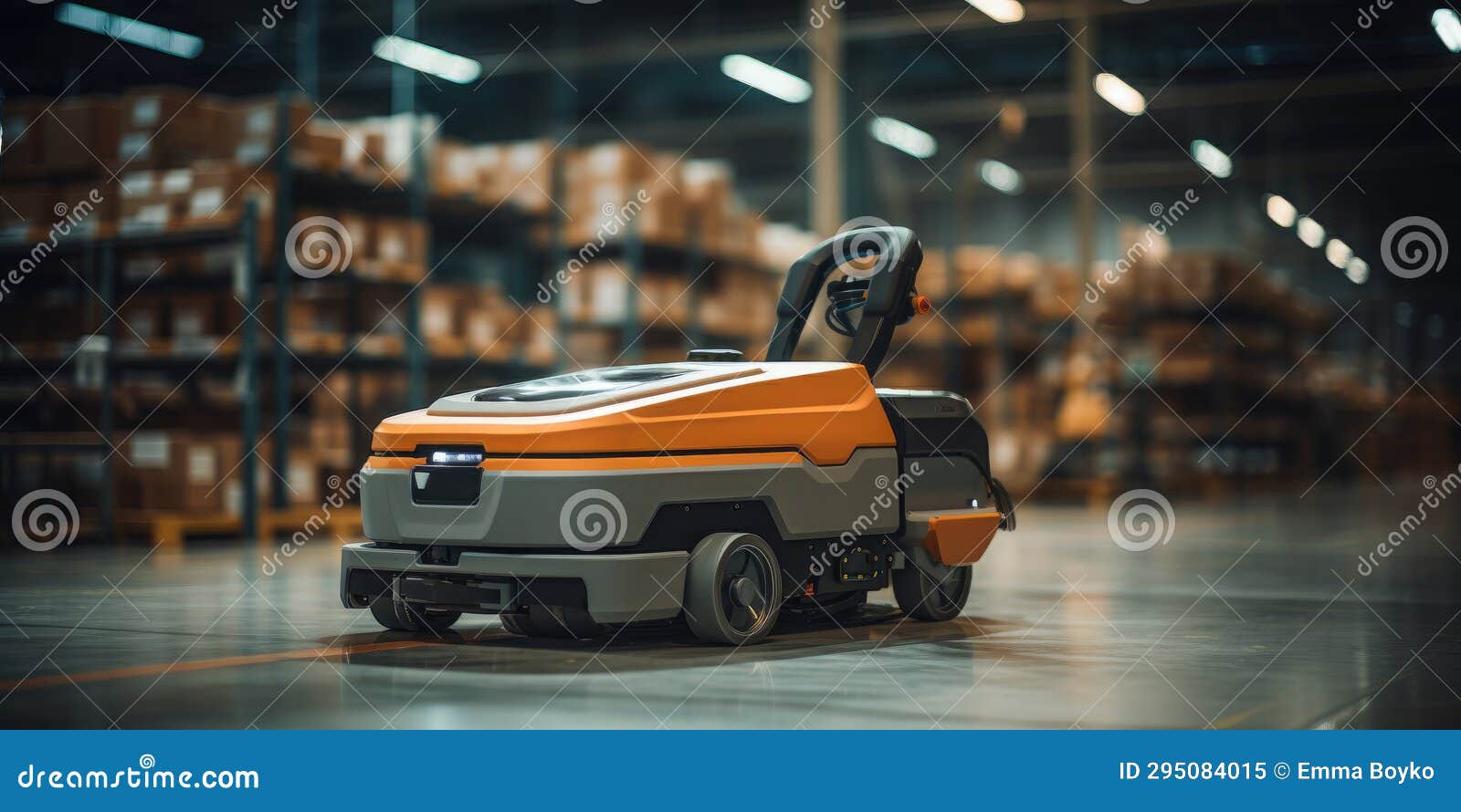 Yellow Automatic Robot for Cleaning and Cleaning Warehouse or Premises ...