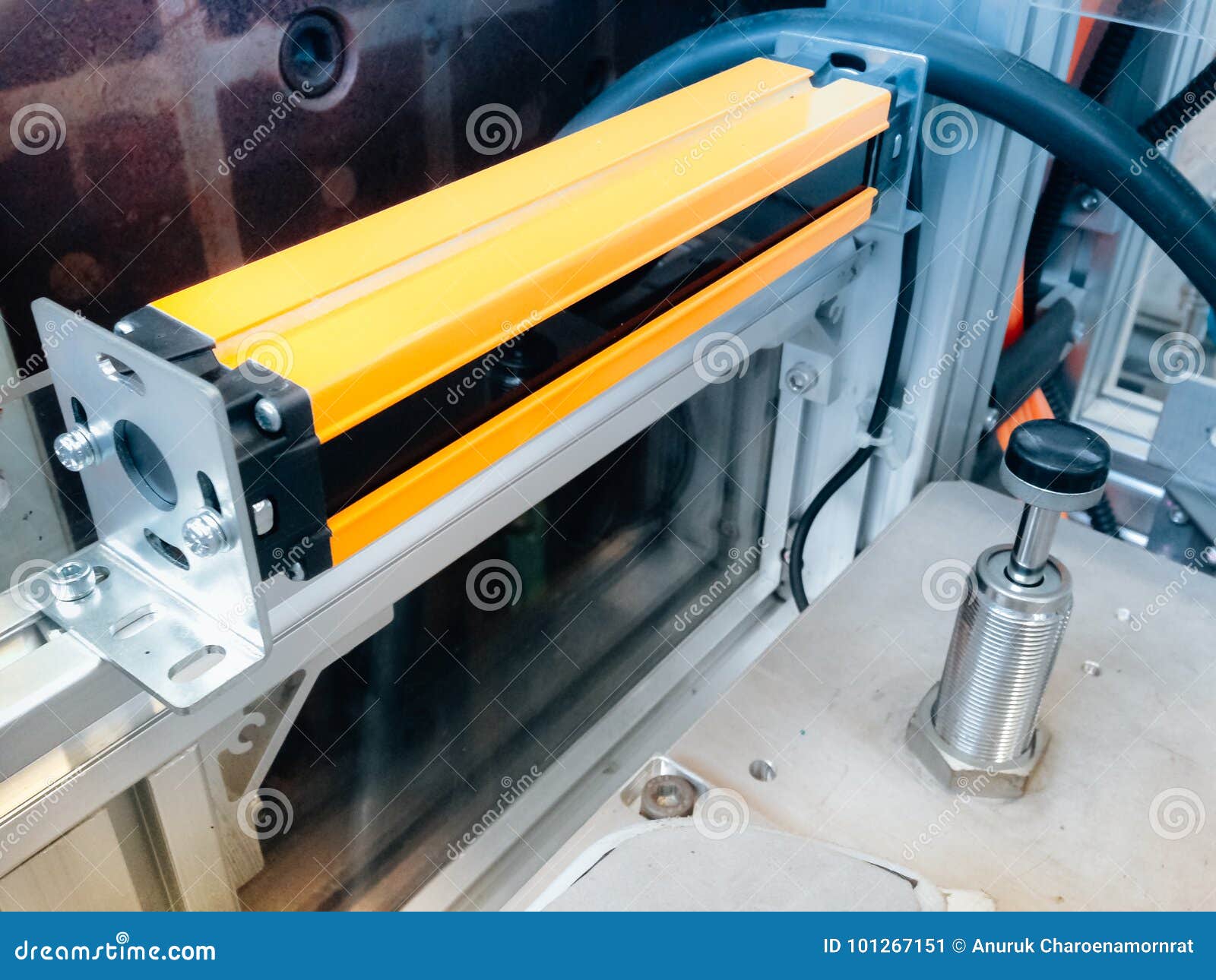 Yellow Automatic Sensor Install in Machine or Area Need To Safety ...
