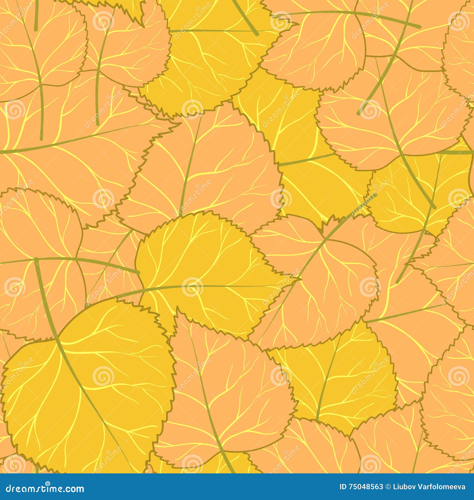 Yellow Autumn Pattern of Leaves Stock Vector - Illustration of backdrop ...