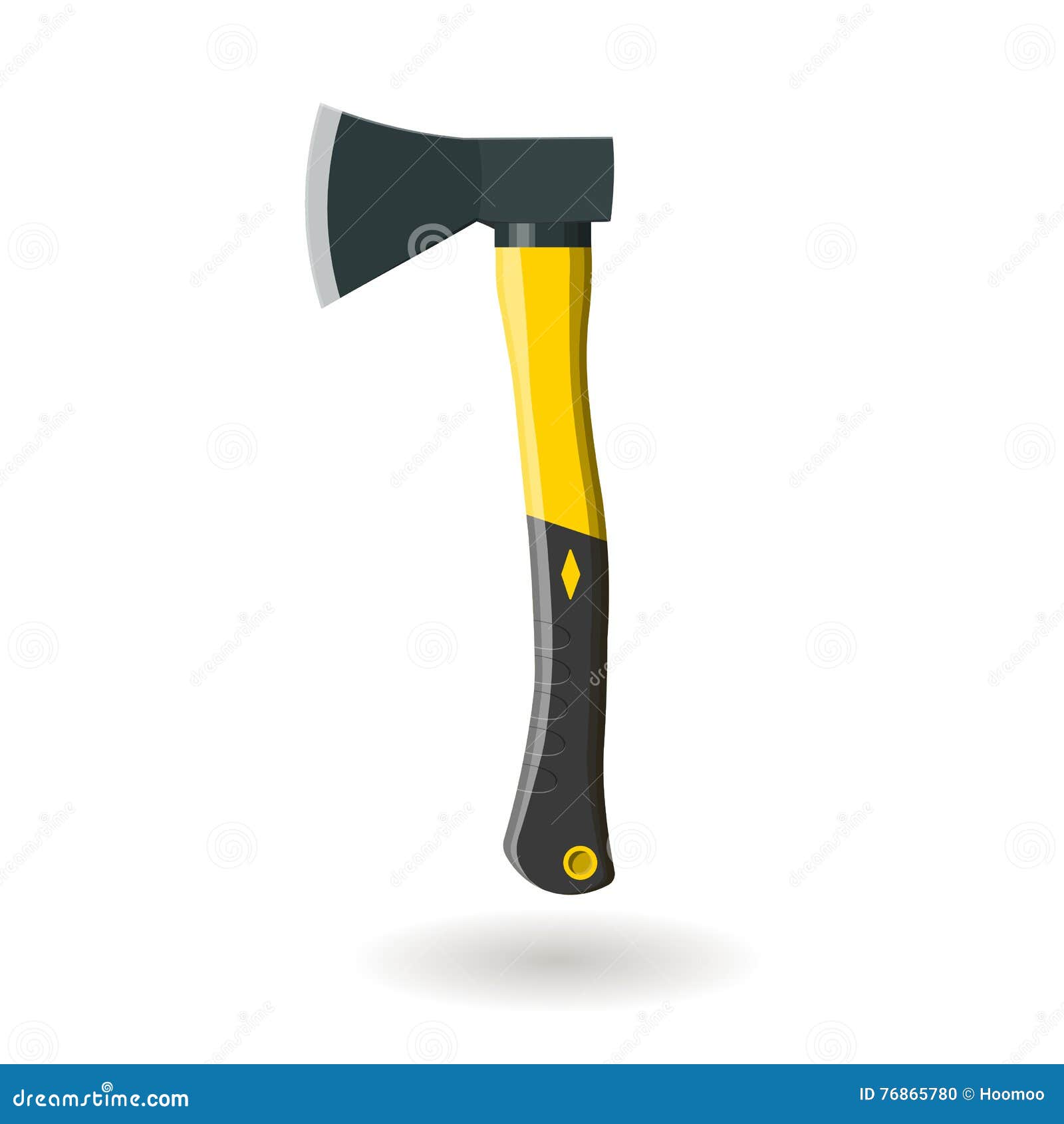 Yellow Axe, Isolated on White Background, Realistic Illustration Stock ...