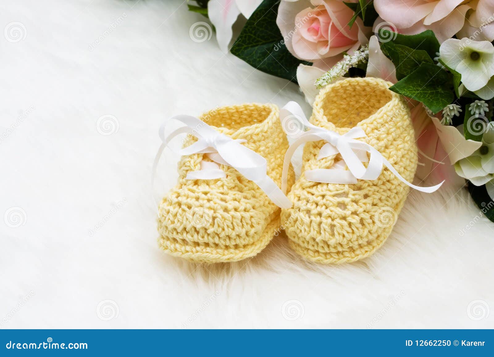 Yellow Baby Booties stock photo. Image of booty, baby - 12662250