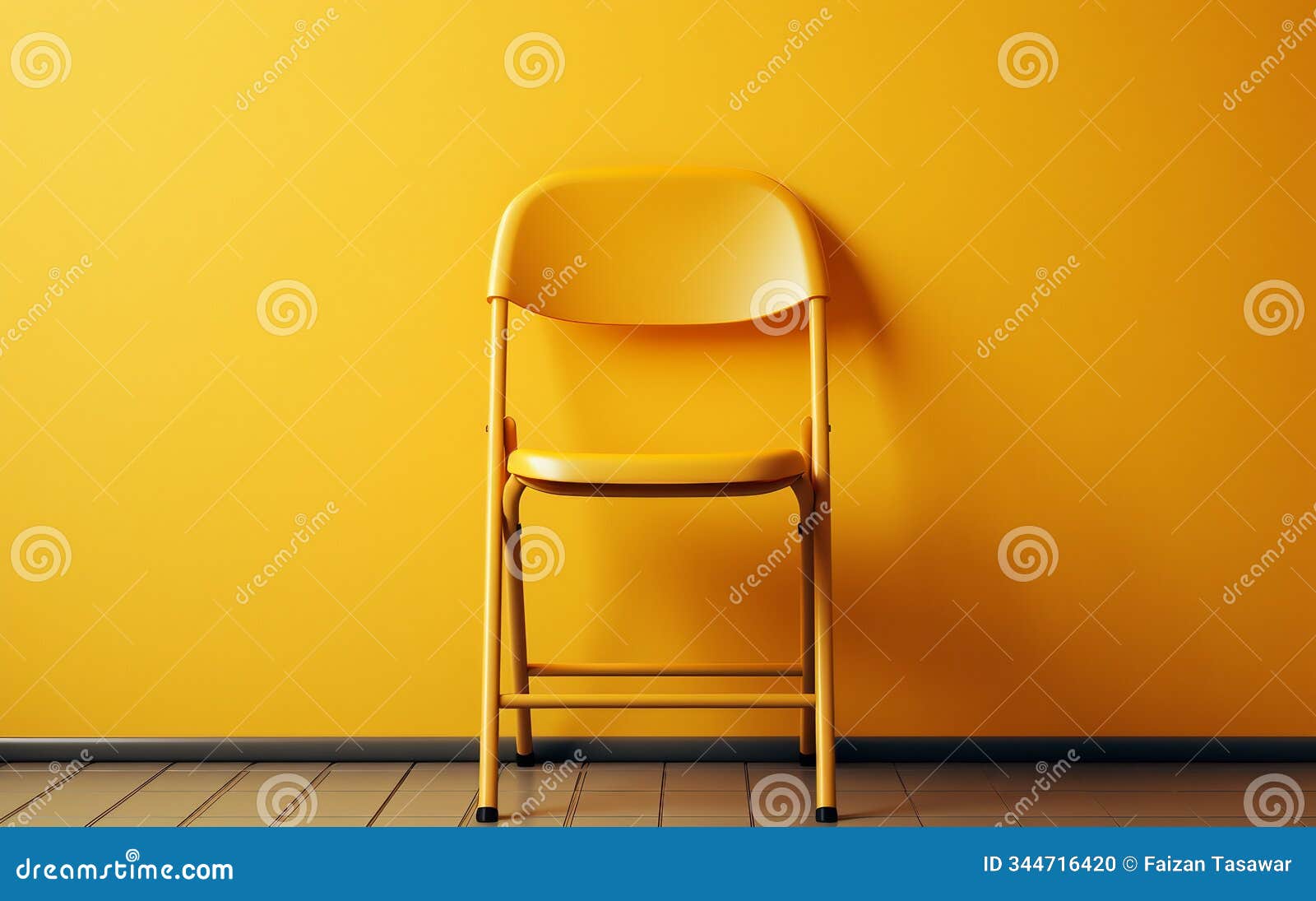 Yellow Backdrop for the Wall-Hung Folding Chair Stock Illustration ...