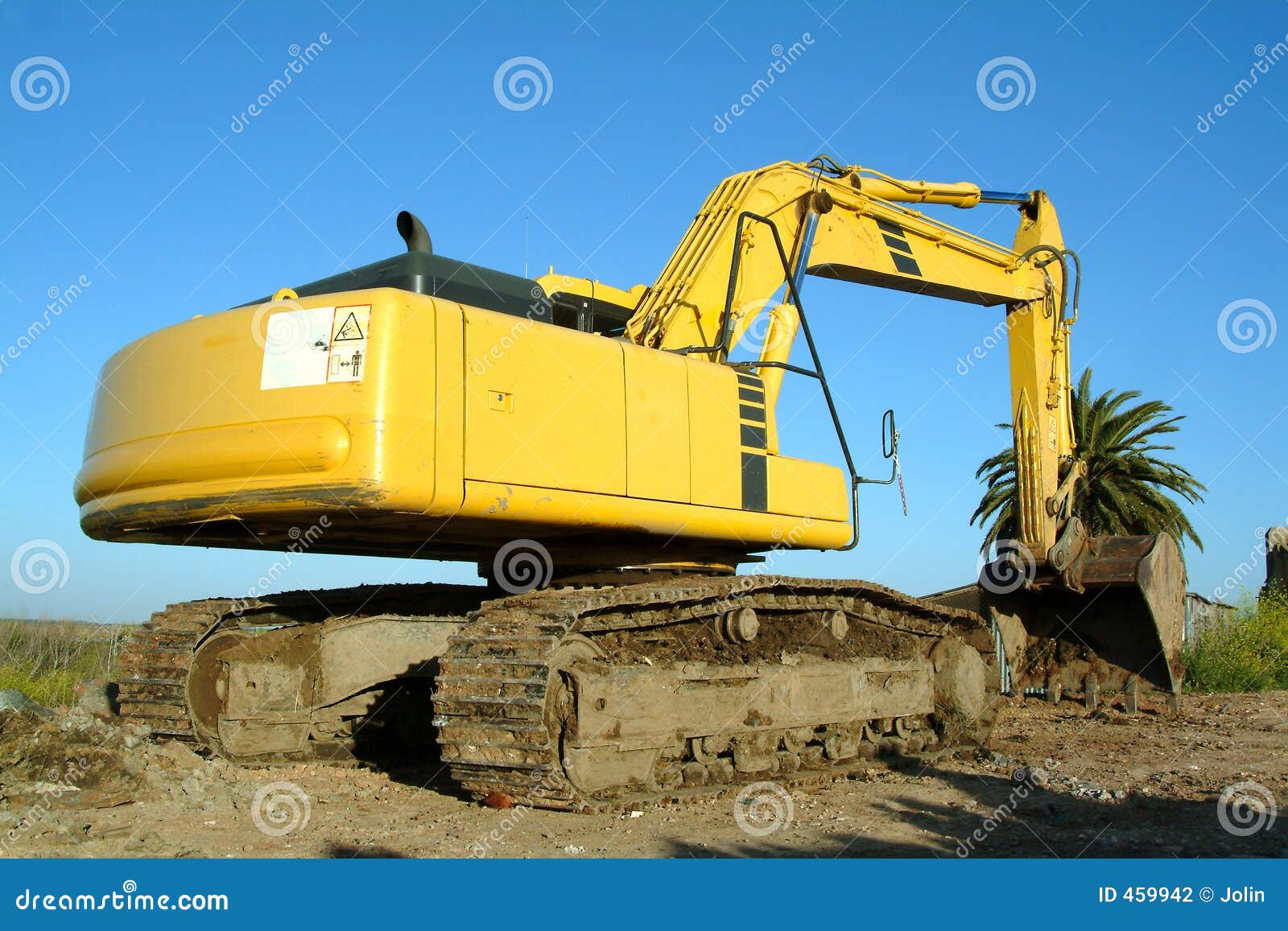 Yellow Backfiller stock photo. Image of industry, excavate - 459942