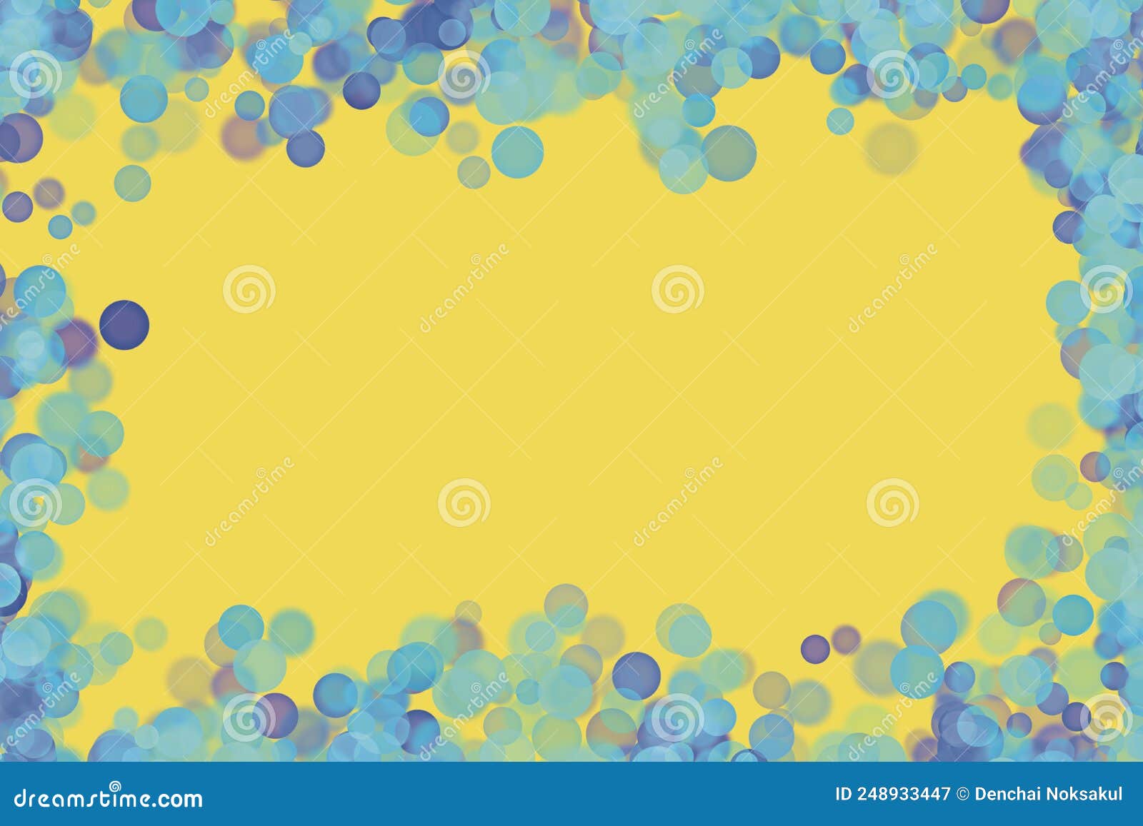 Yellow Background with Blue Bokeh Pattern Frame Stock Illustration ...
