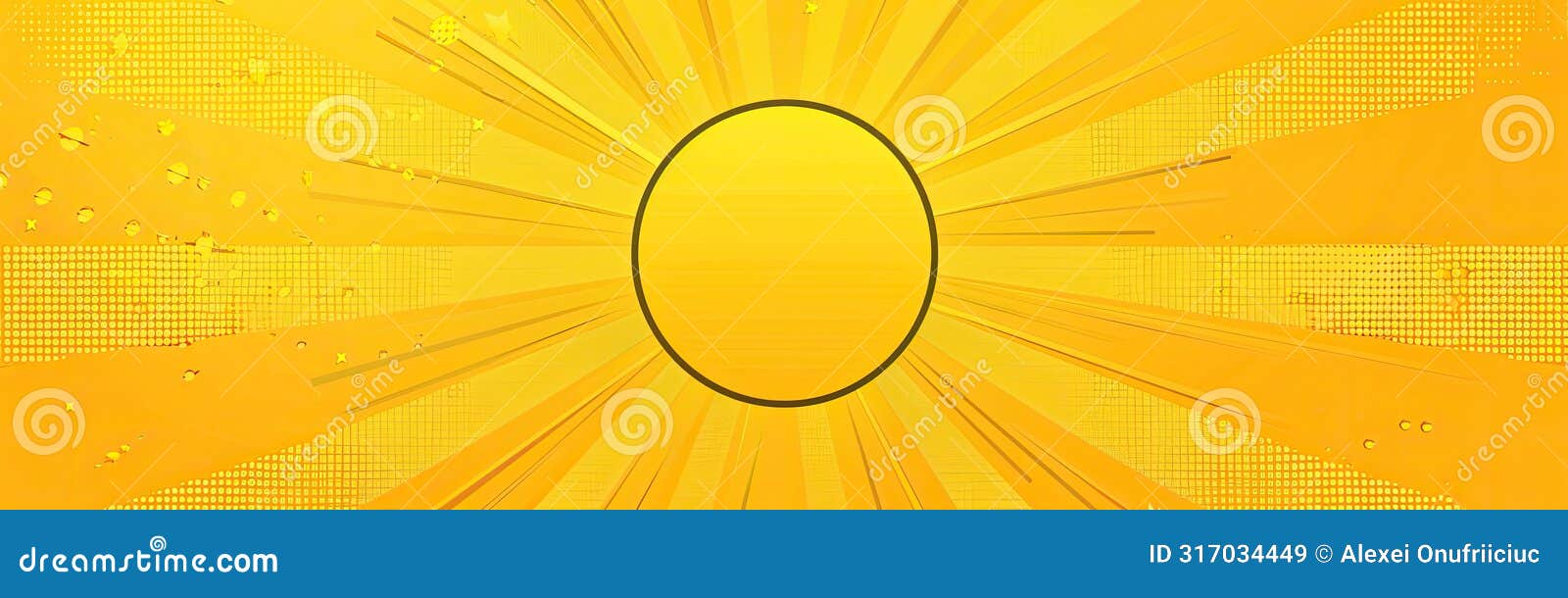 A Yellow Background with a Circle in the Middle and Rays Coming Out of ...