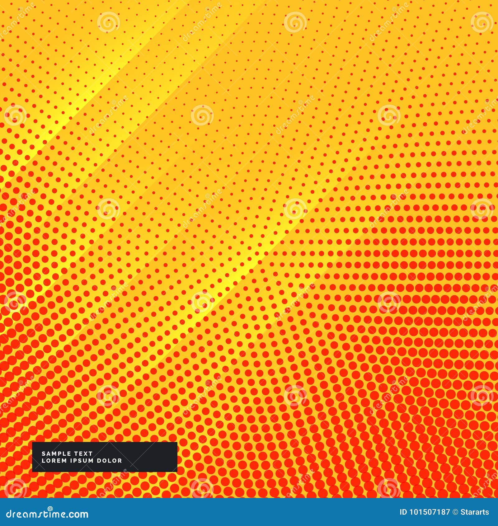 Yellow Background with Circular Halftone Effect Stock Vector ...