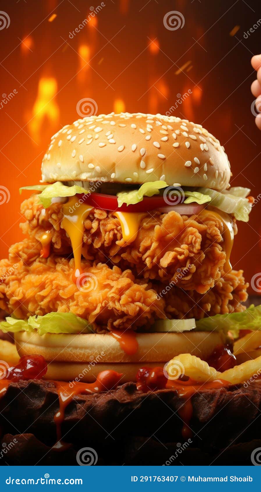 Yellow Background Complements the Visual Allure of Burger Pair with ...