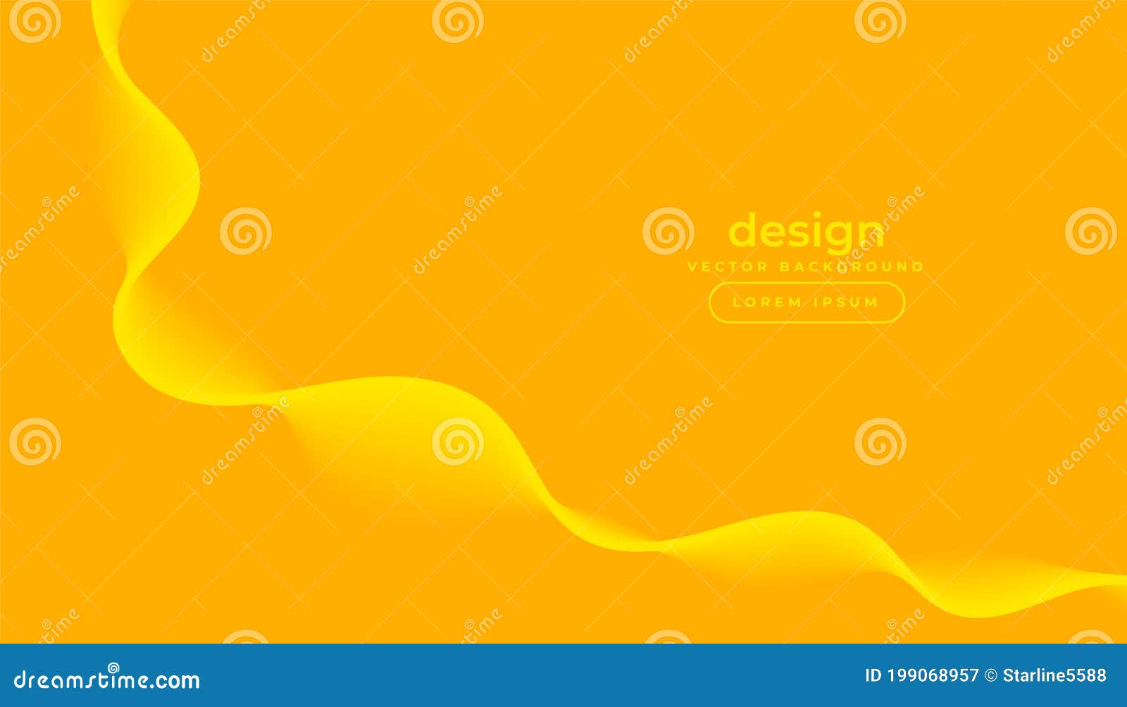 Yellow Background with Curvy Flowing Wave Design Stock Vector ...