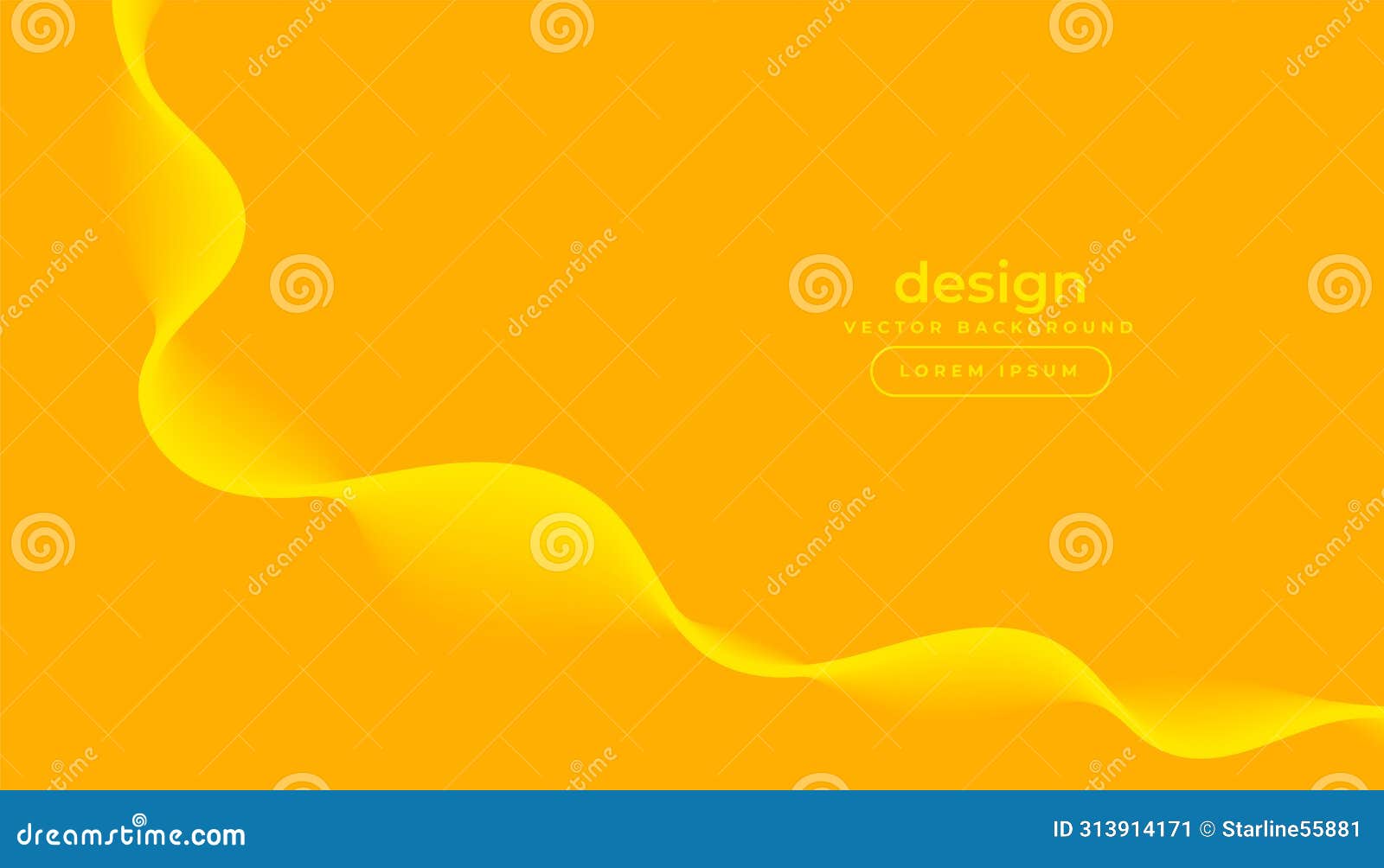 Yellow Background with Curvy Flowing Wave Design Stock Vector ...