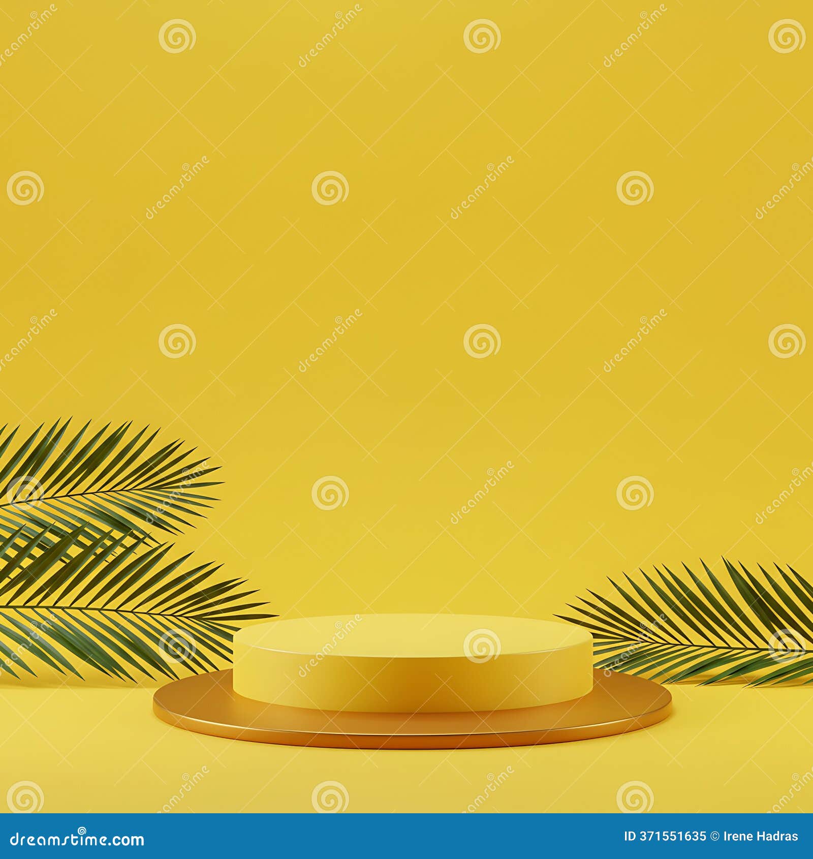 Yellow Background Featuring A Circular, Elevated Platform With A Top ...