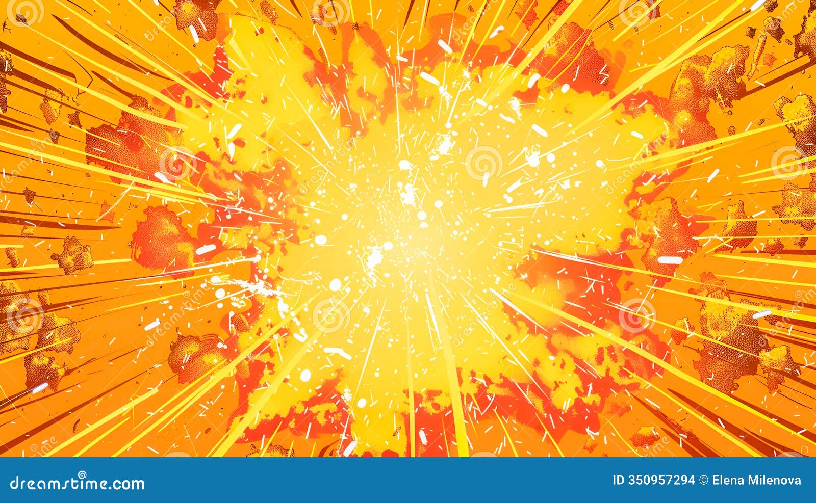 Background with Fireworks Explosion, Comic Book Style Stock Photo ...