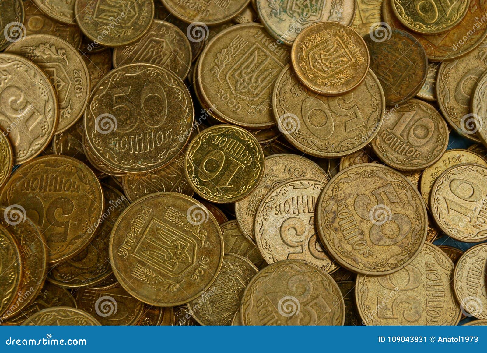 Yellow Texture of a Pile of Small Coins Stock Image - Image of nickel ...