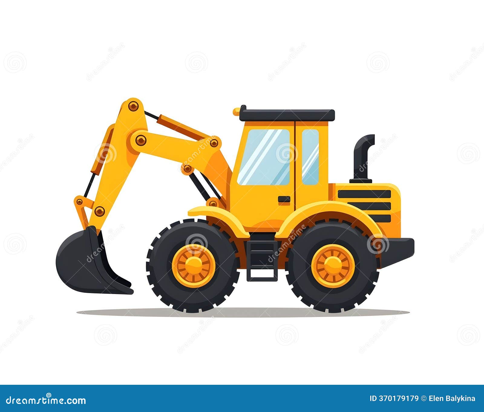 Construction Excavation. Watercolor Illustration Isolated On White ...