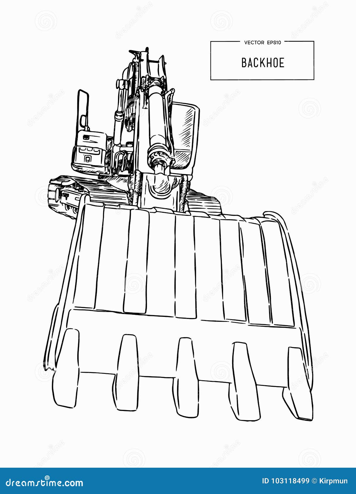 Yellow Backhoe Loader , Sketch Vector. Stock Vector - Illustration of ...