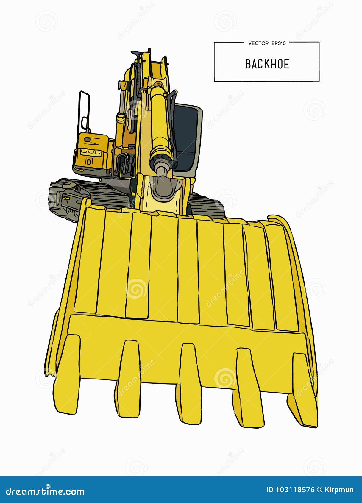 Yellow Backhoe Loader , Sketch Vector. Stock Vector - Illustration of ... Yellow Backhoe Loader , Sketch Vector. Stock Vector - Illustration of ...