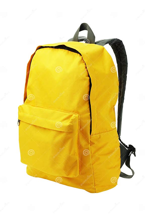 Yellow Backpack stock image. Image of school, isolated - 27259489