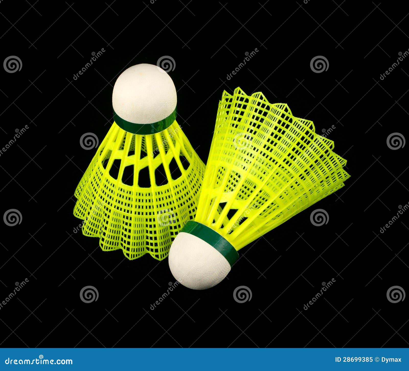 Yellow Badminton Shuttlecocks Isolated on Black Stock Image - Image of ...