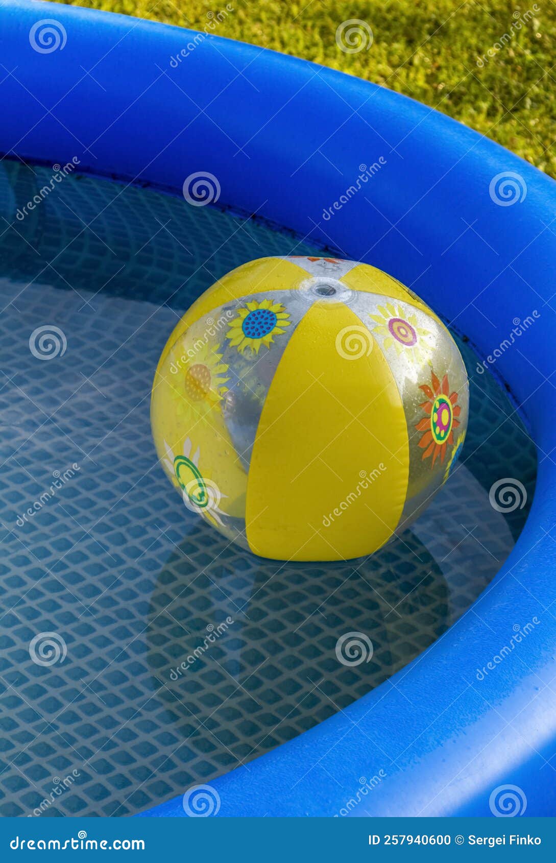 Yellow Ball in the Blue Pool Stock Photo - Image of float, sports ...