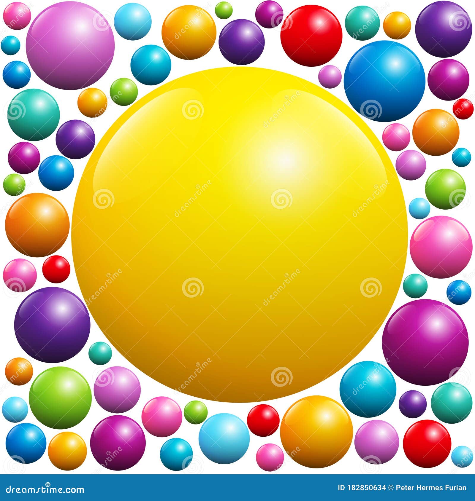 Yellow Ball among Colorful Balls Stock Vector - Illustration of ...