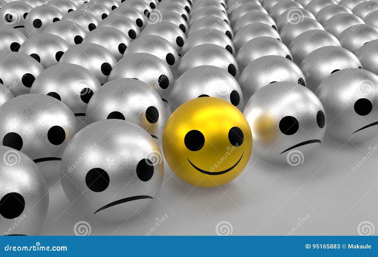 Sadness Ball Was Hidden Behind Happy Ball. Vector Illustration ...