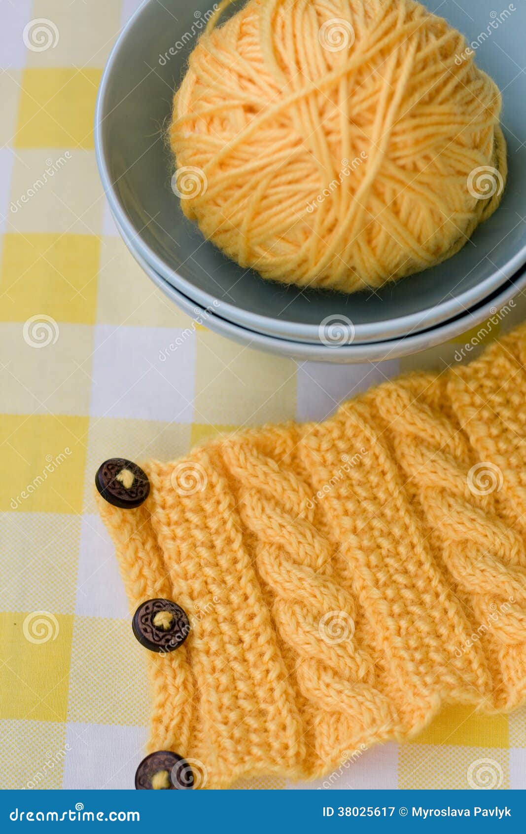 Yellow Ball of Yarn for Knitting Stock Image - Image of romantic ...