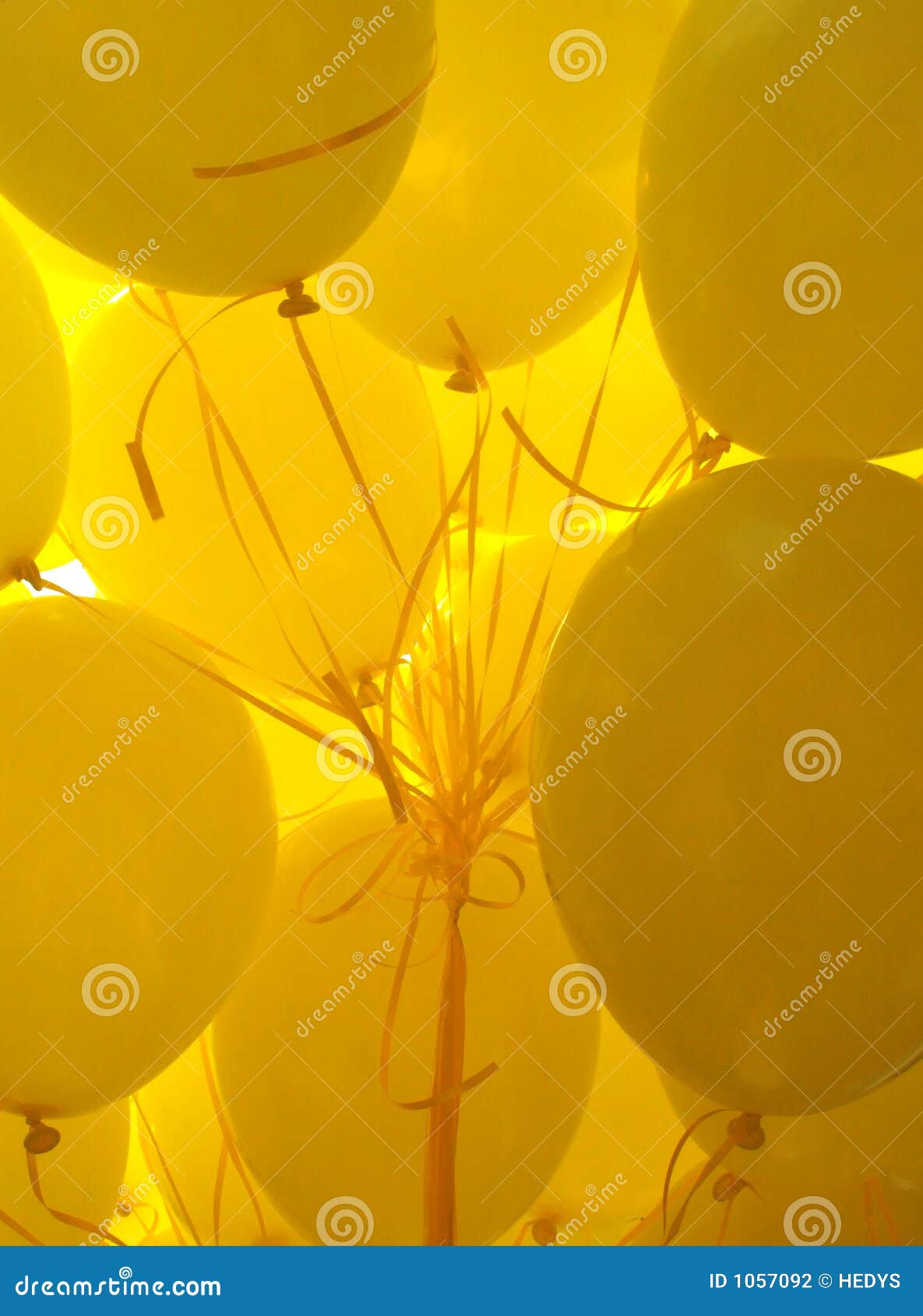 Yellow Balloons stock photo. Image of plastic, cheerful - 1057092