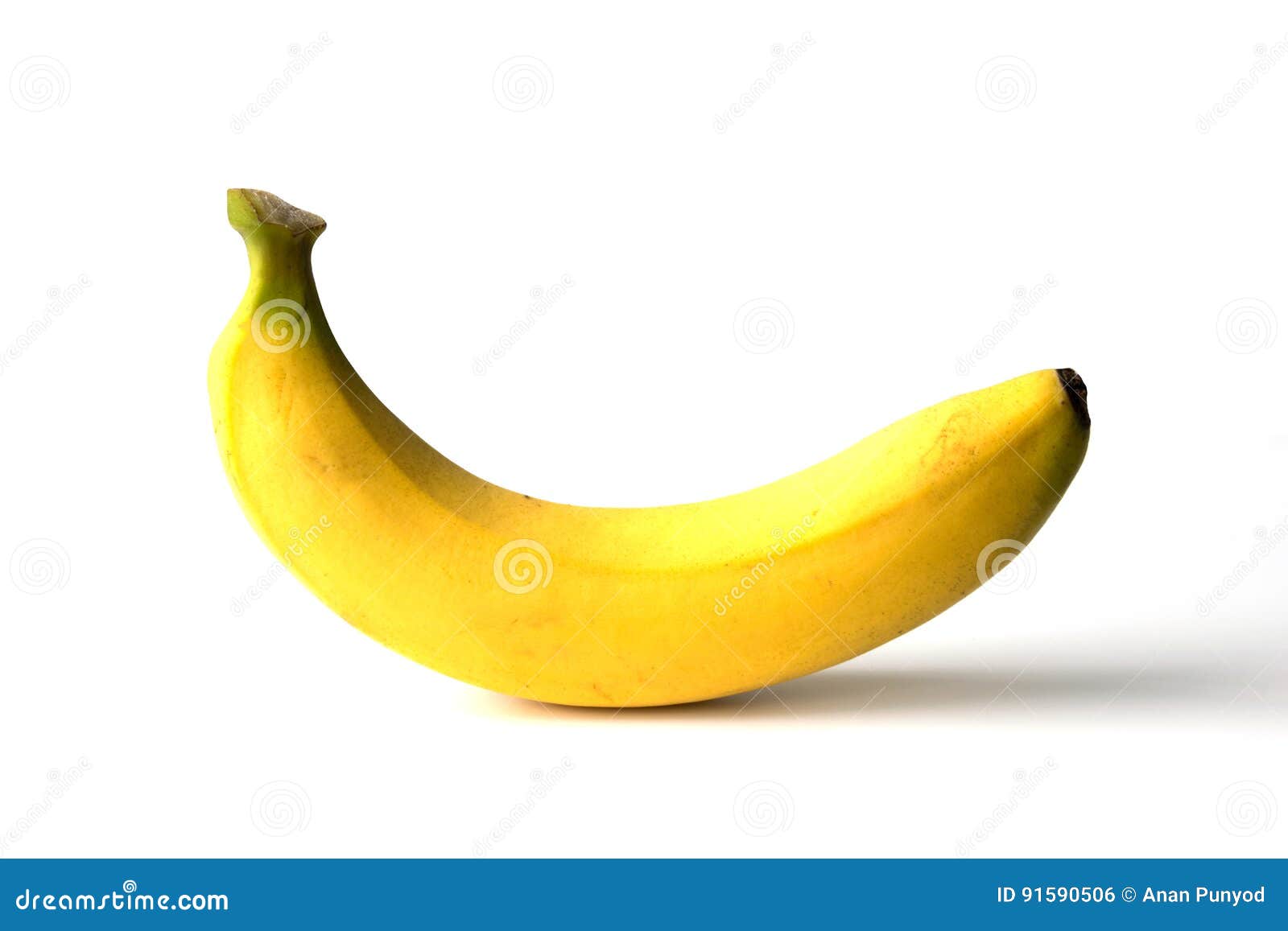 Yellow Banana Curve Isolate on White Background Stock Photo - Image of ...