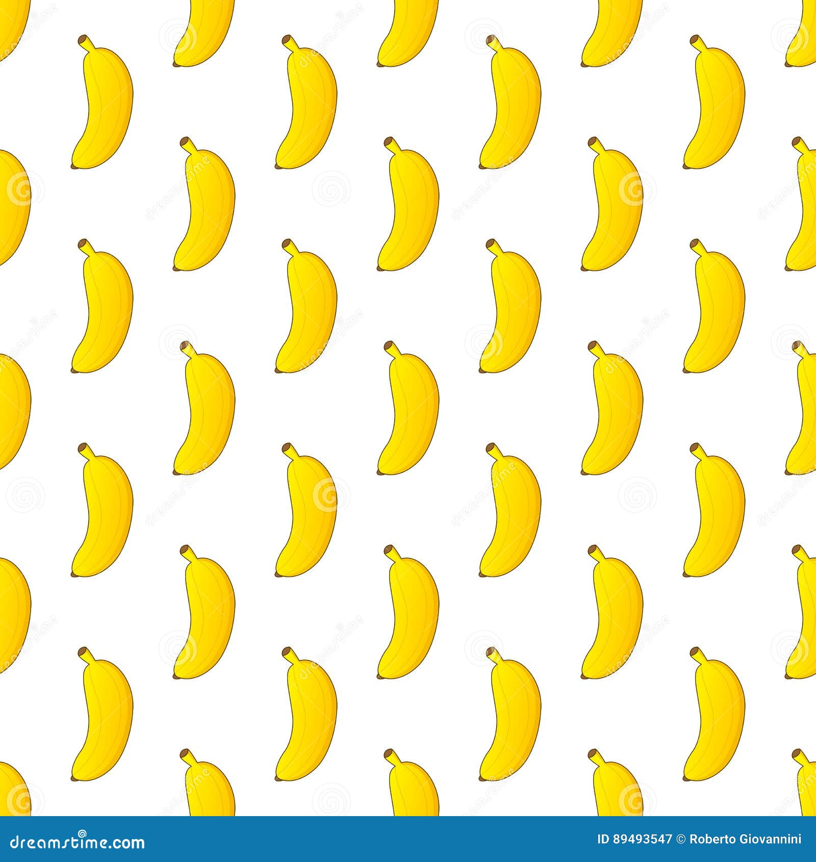 Yellow Banana Seamless Pattern on White Stock Vector - Illustration of ...