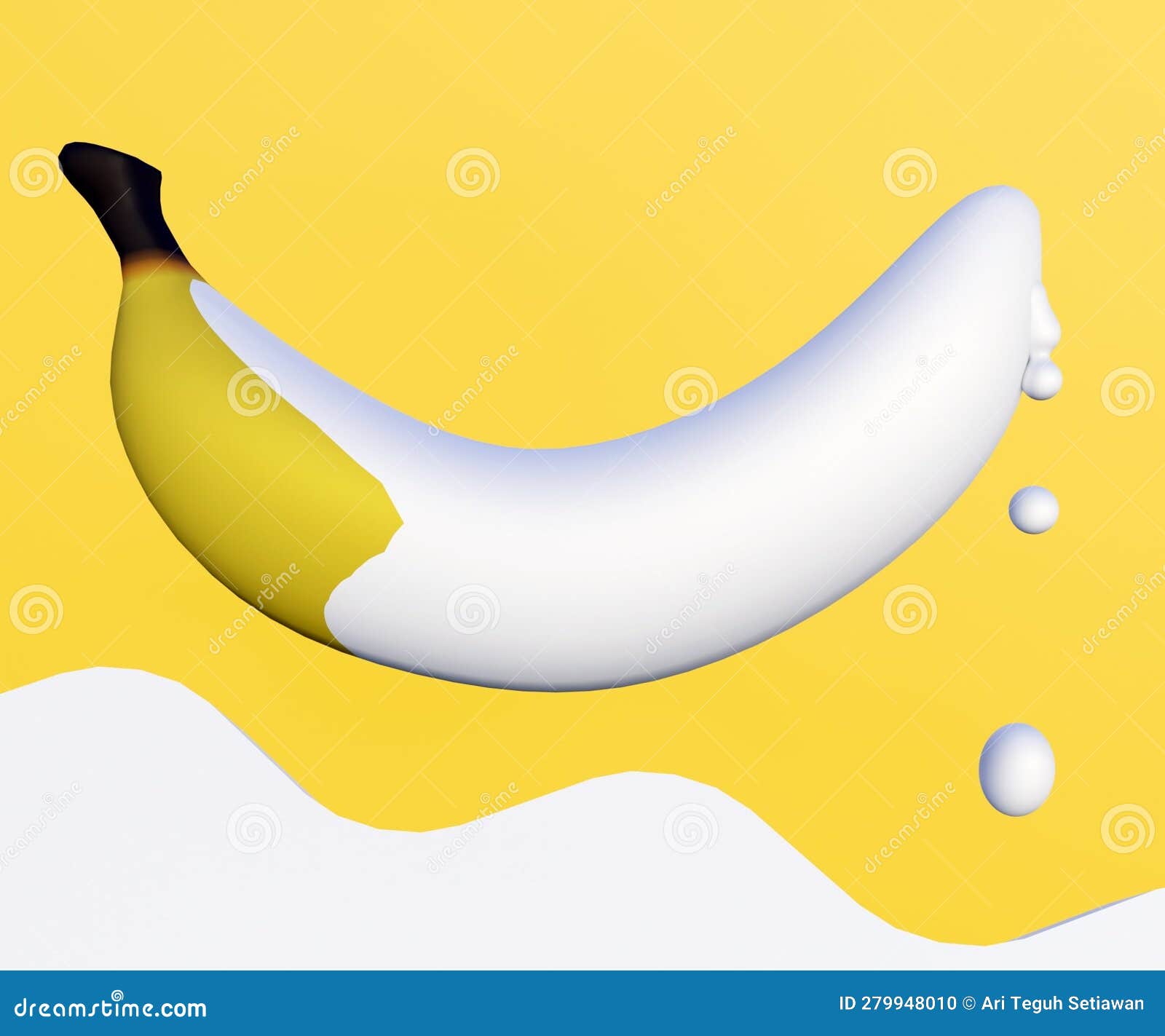 A 2D Banana On White Background For A Comic Strip Royalty-Free ...
