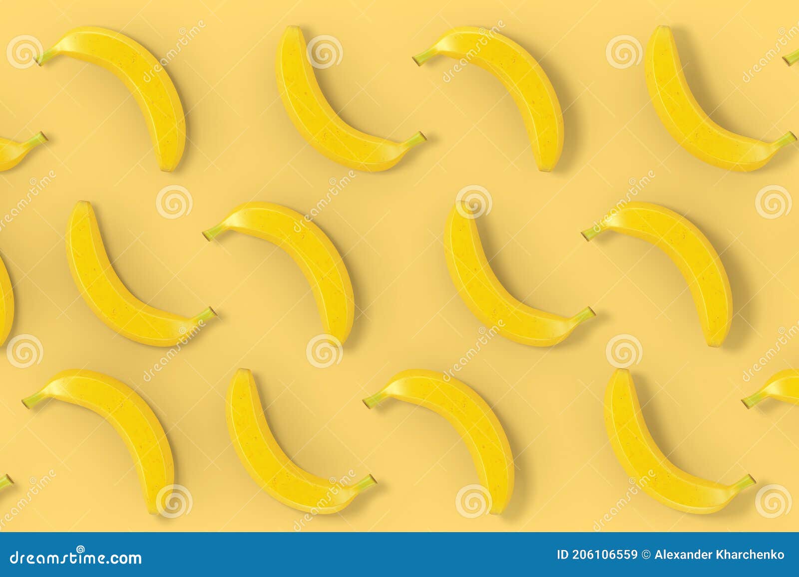 Yellow Bananas Background Texture. 3d Rendering Stock Illustration ...