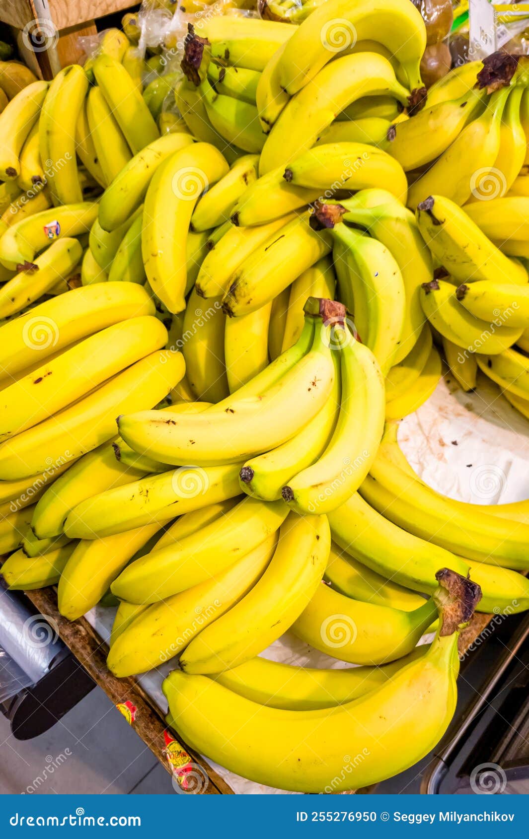 Yellow Bananas are on the Shelf of the Store Stock Photo - Image of ...