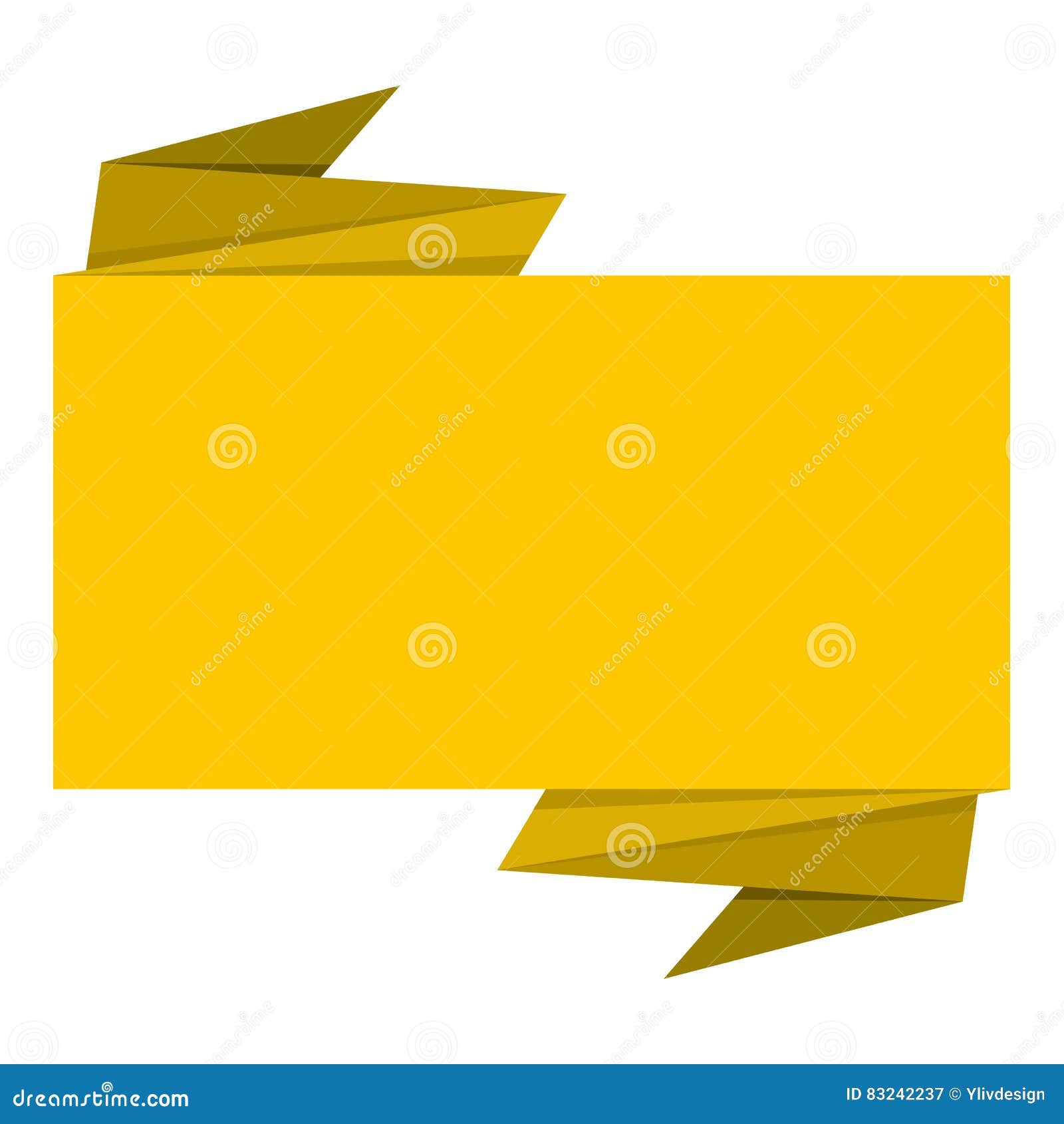 Yellow Banner Icon, Flat Style Stock Vector - Illustration of modern ...