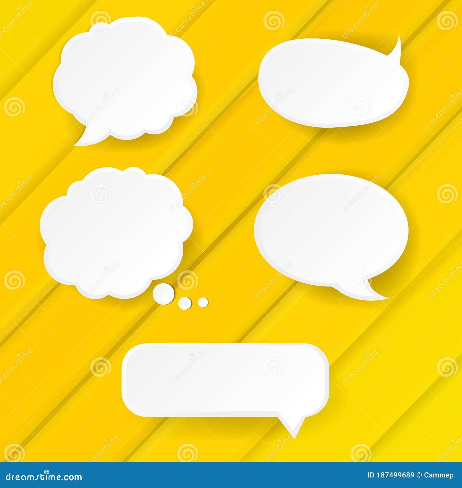 Yellow Banner with Speech Bubble Stock Vector - Illustration of doodle ...