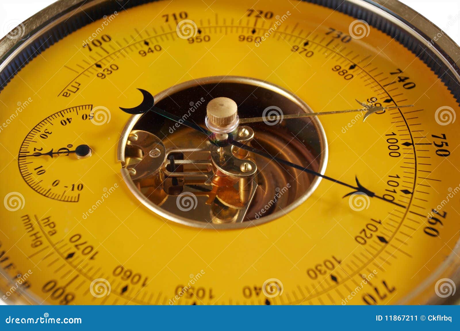 Yellow barometer stock image. Image of meteorology, large - 11867211