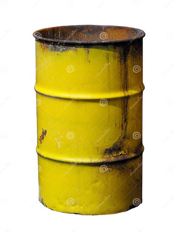 Yellow barrel stock photo. Image of rust, steel, dirty - 6387172