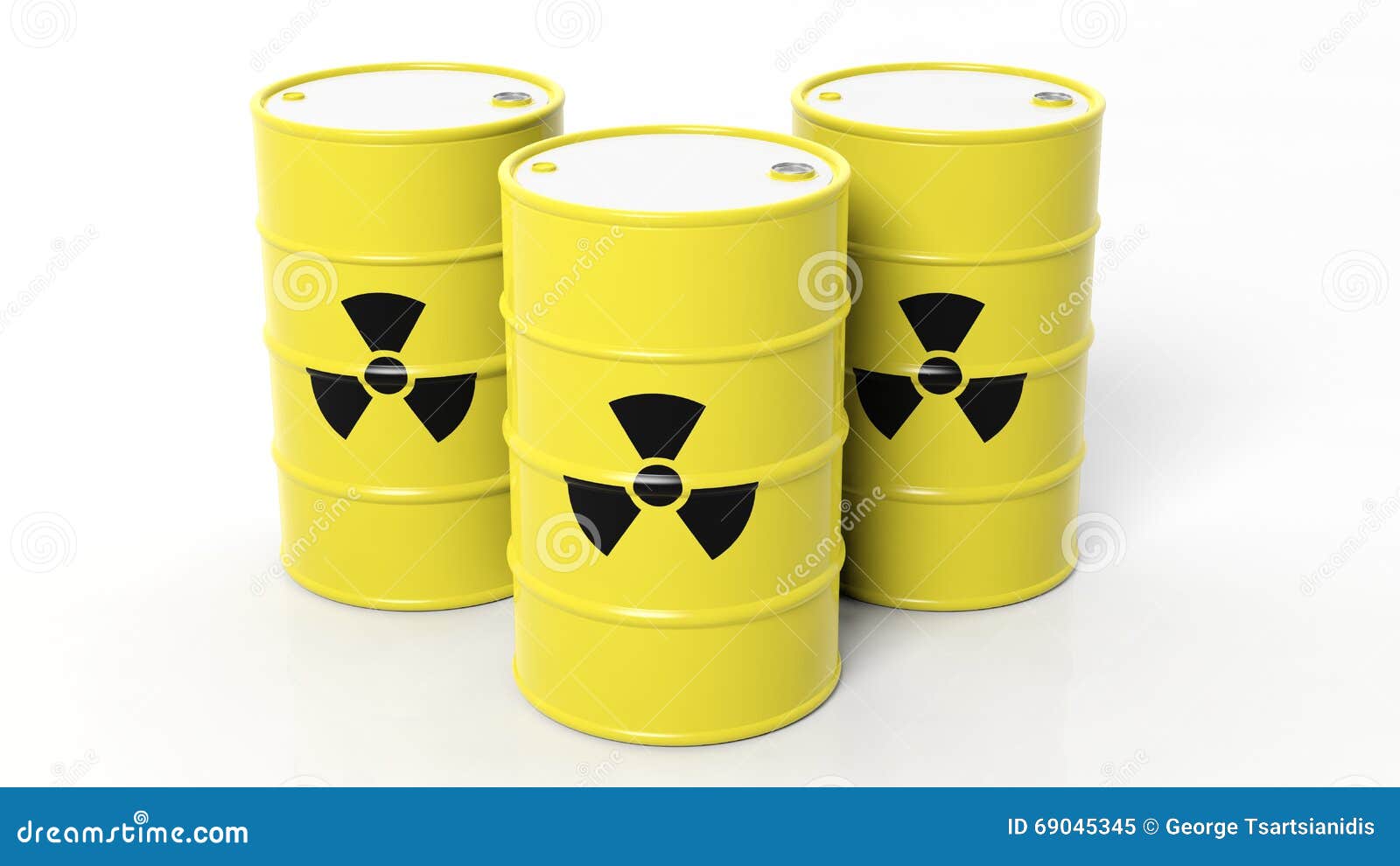 Biohazard Waste Yellow Barrels With Biohazard Symbol, Isolated On White ...