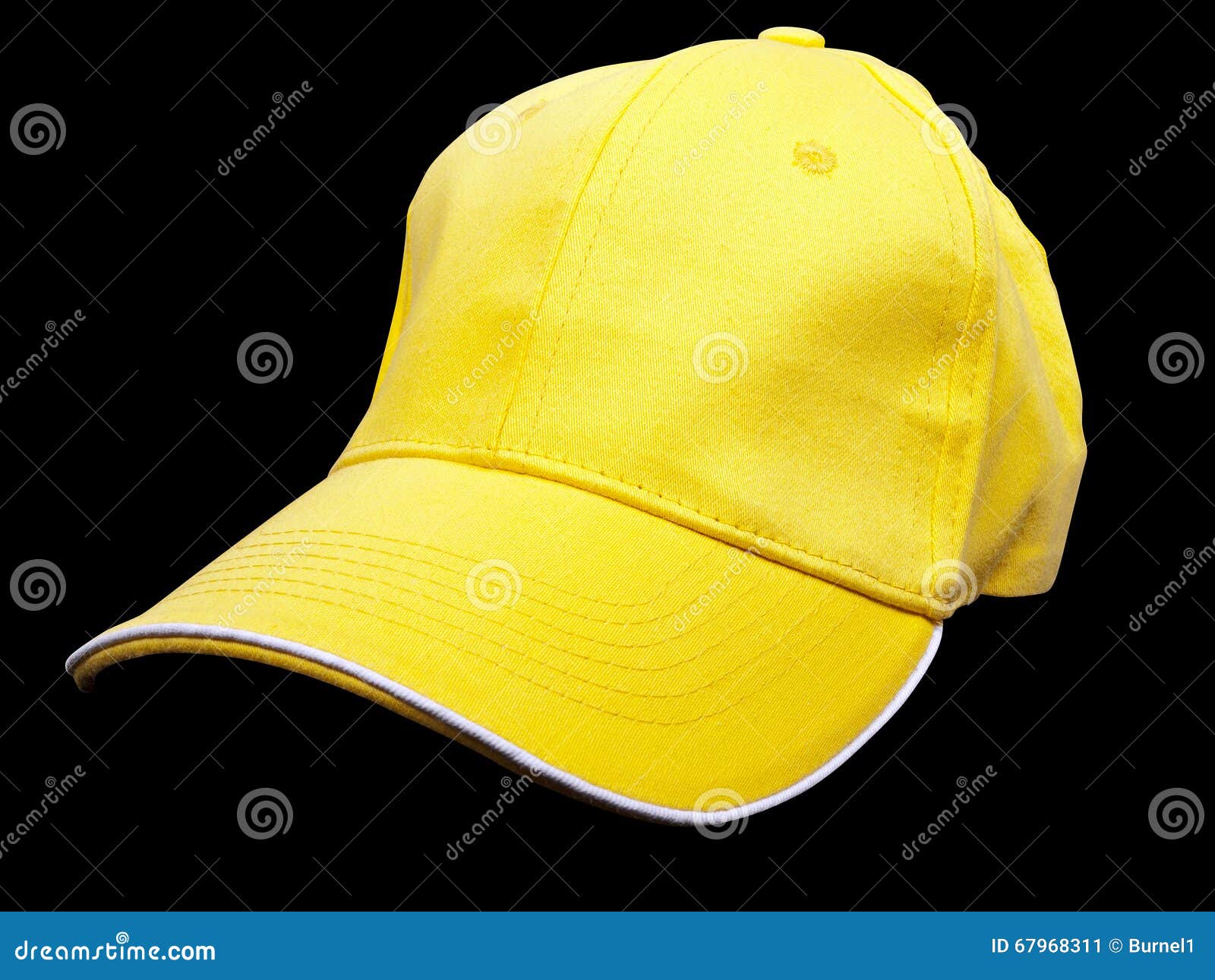 Yellow baseball cap stock image. Image of textile, black - 67968311