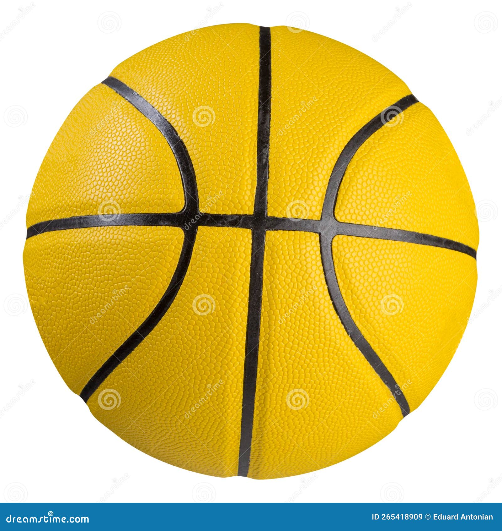 Yellow Basketball Ball of Classical Design, on a White Background Stock ...