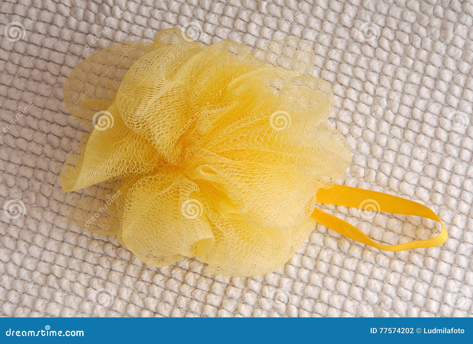 Yellow bath sponge stock photo. Image of washcloth, white - 77574202