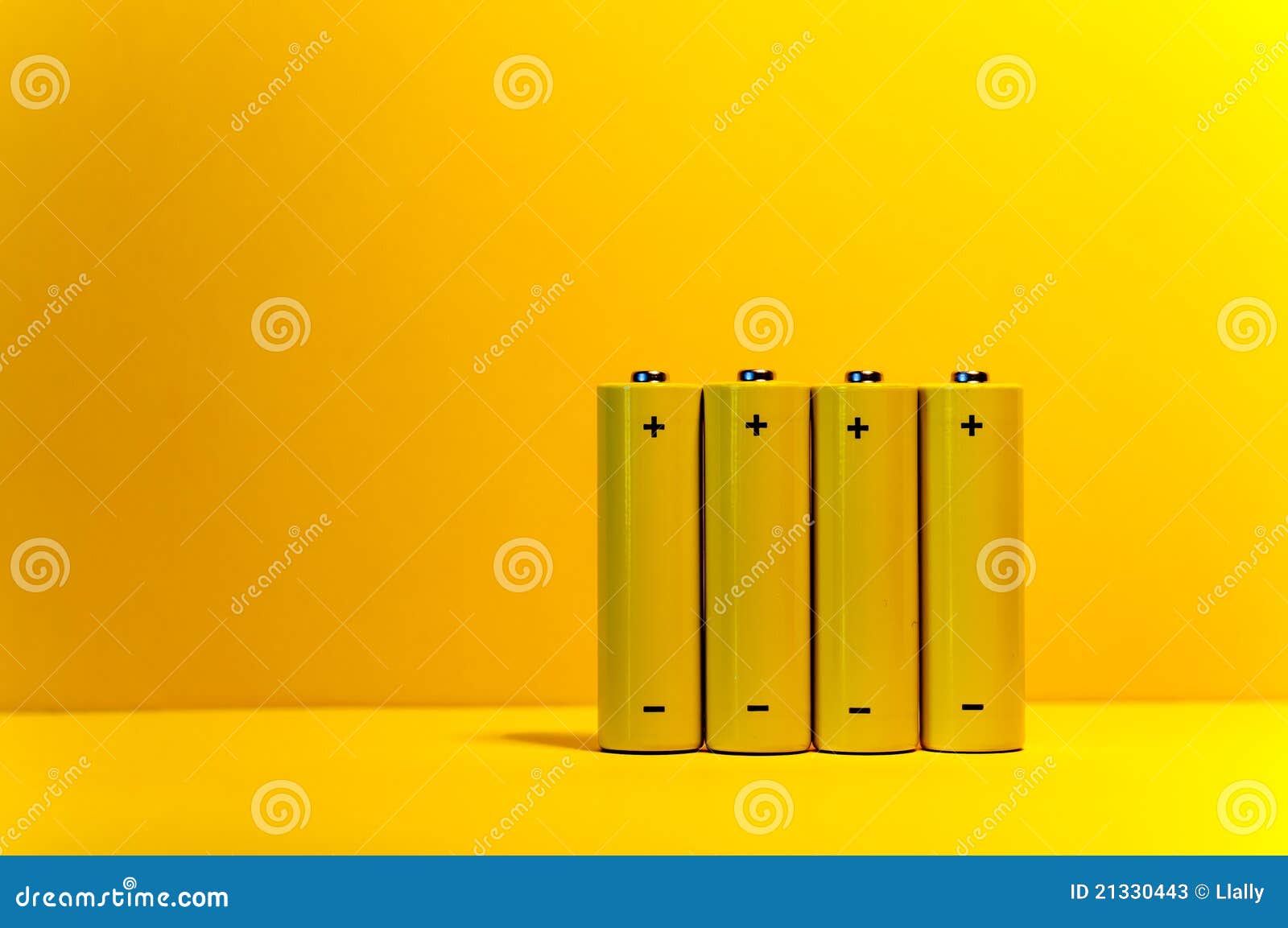 Yellow Batteries stock illustration. Illustration of four - 21330443