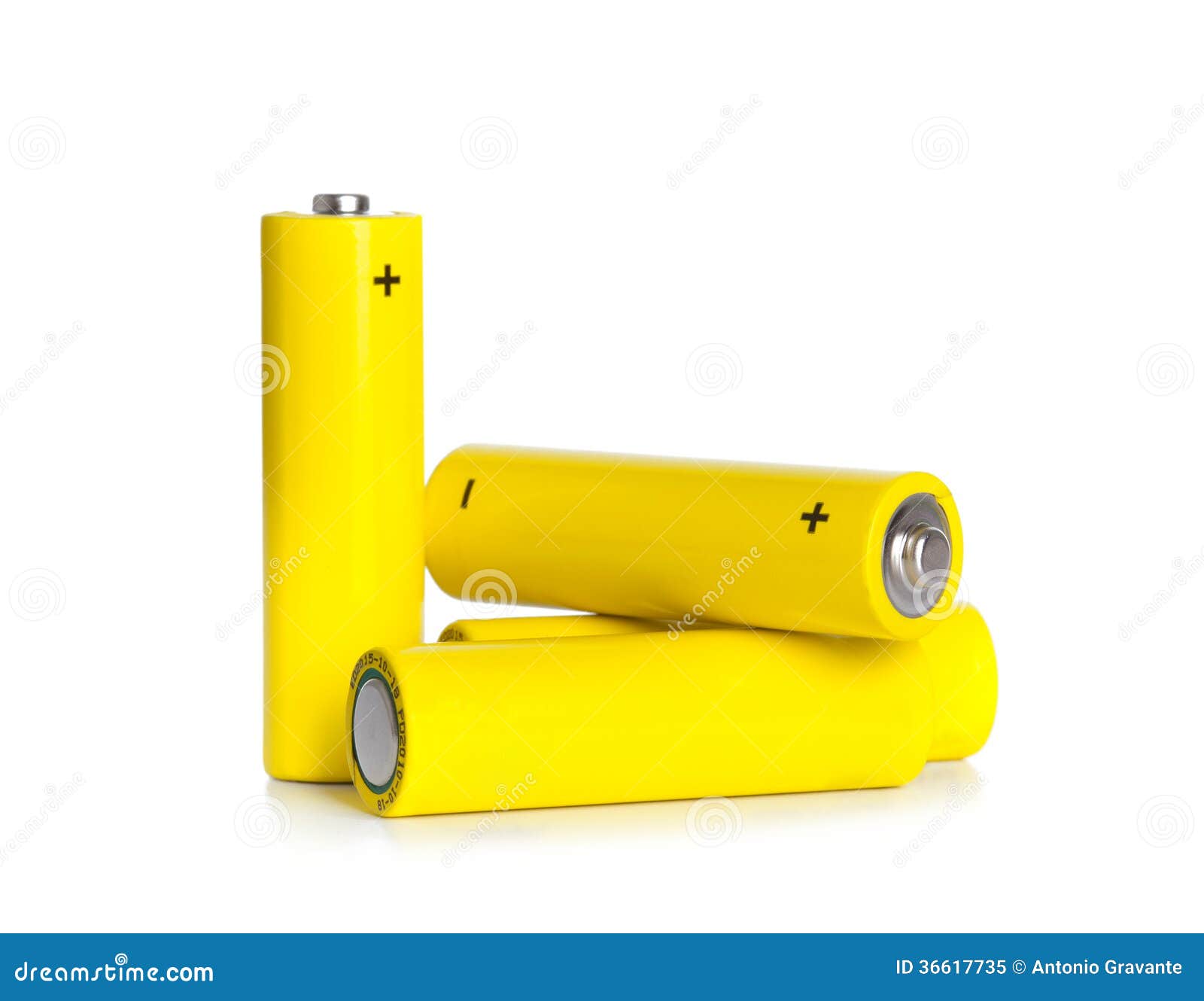 Yellow Battery cell stock image. Image of battery, technology - 36617735