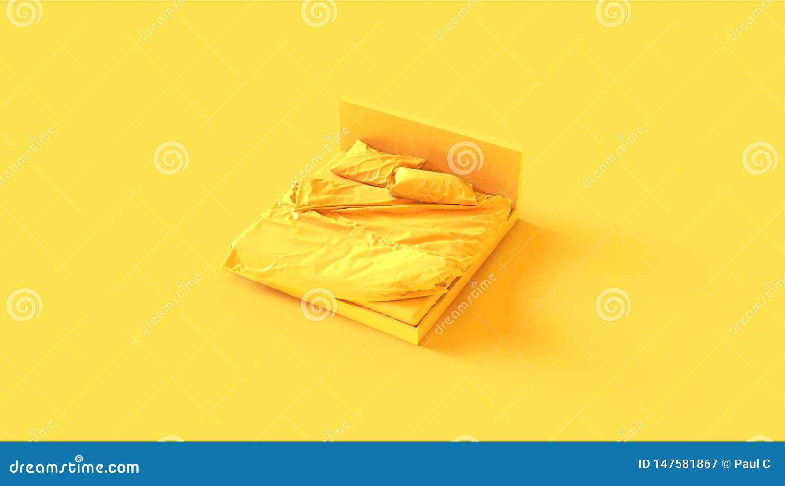 Yellow Bed Simple stock illustration. Illustration of furniture - 147581867