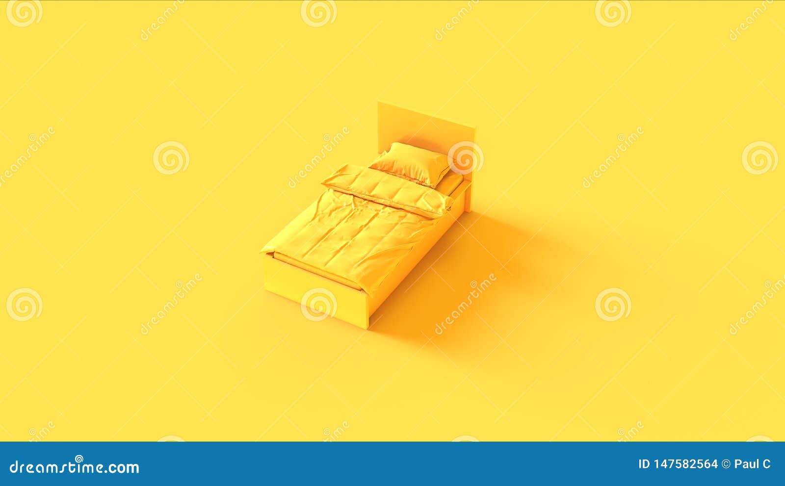 Yellow Bed Simple stock illustration. Illustration of furniture - 147582564