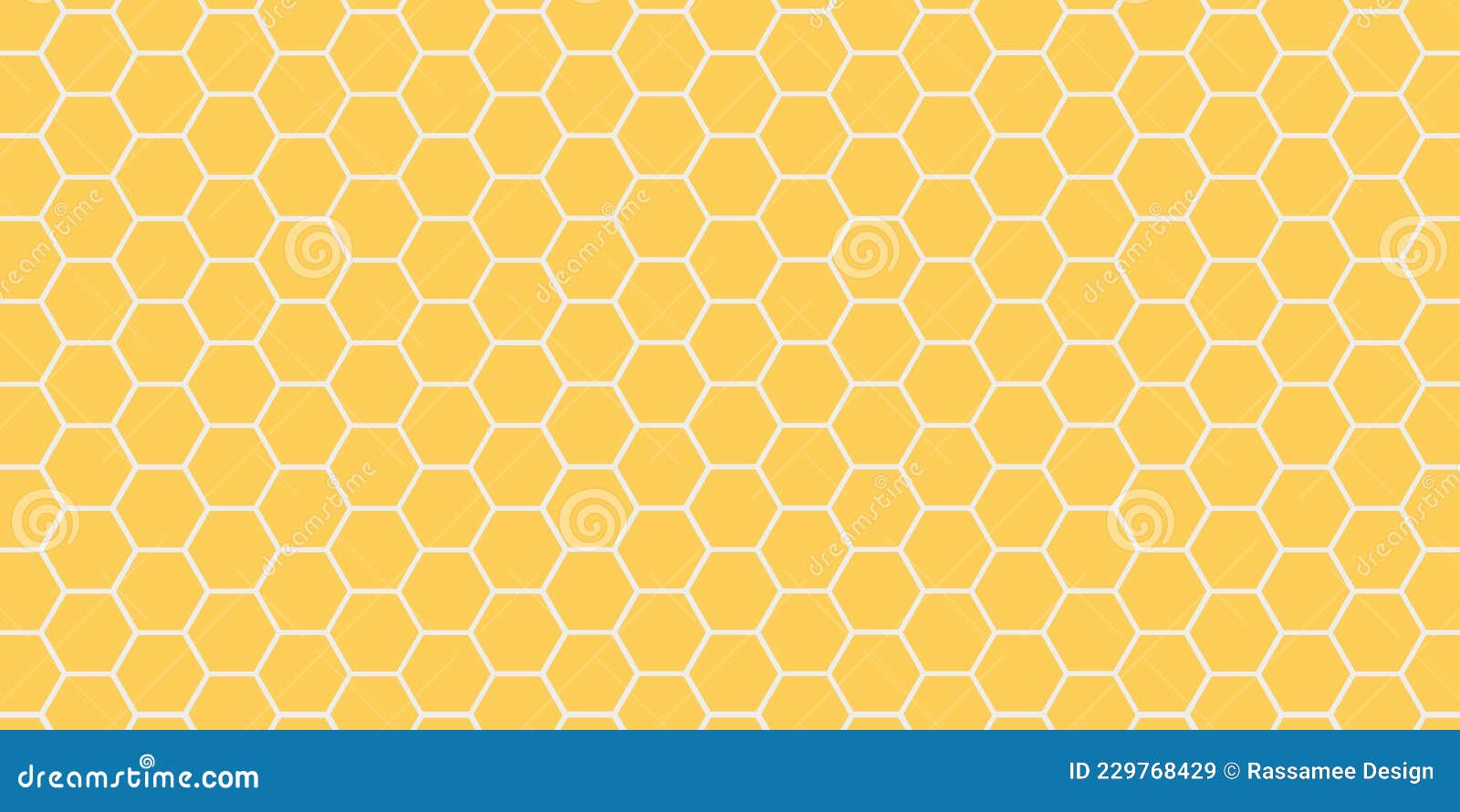 Yellow Beehive Seamless Pattern Design Stock Vector - Illustration of ...