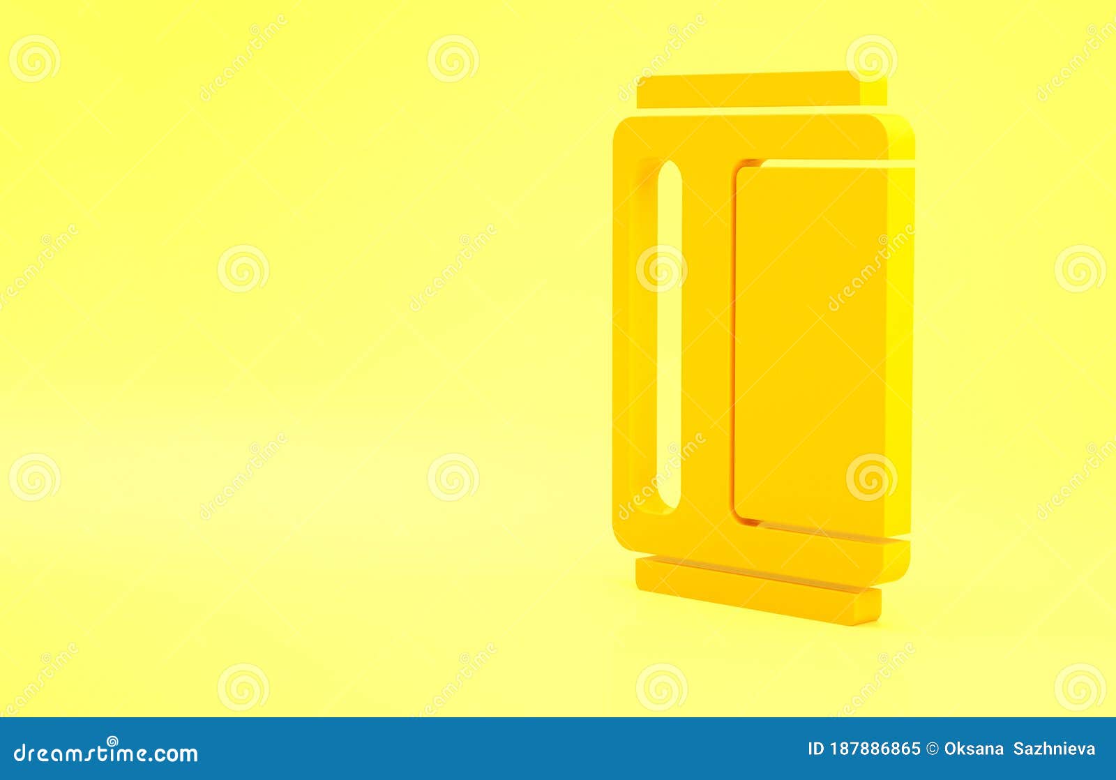 Yellow Beer Can Icon Isolated on Yellow Background. Minimalism Concept ...
