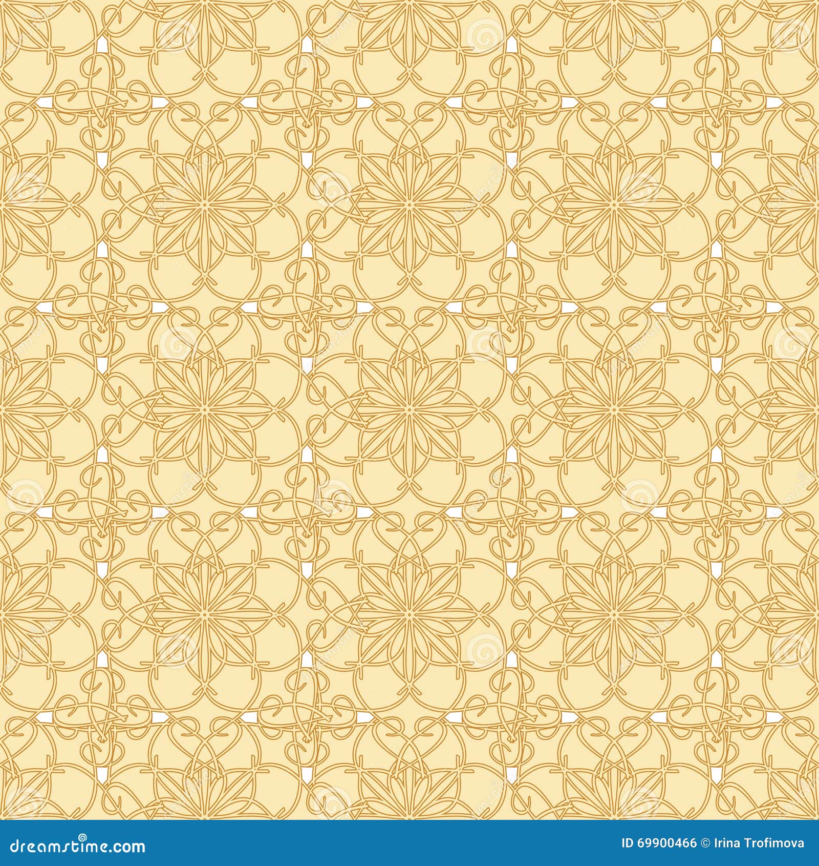 Yellow-beige Floral Seamless Pattern Stock Vector - Illustration of ...