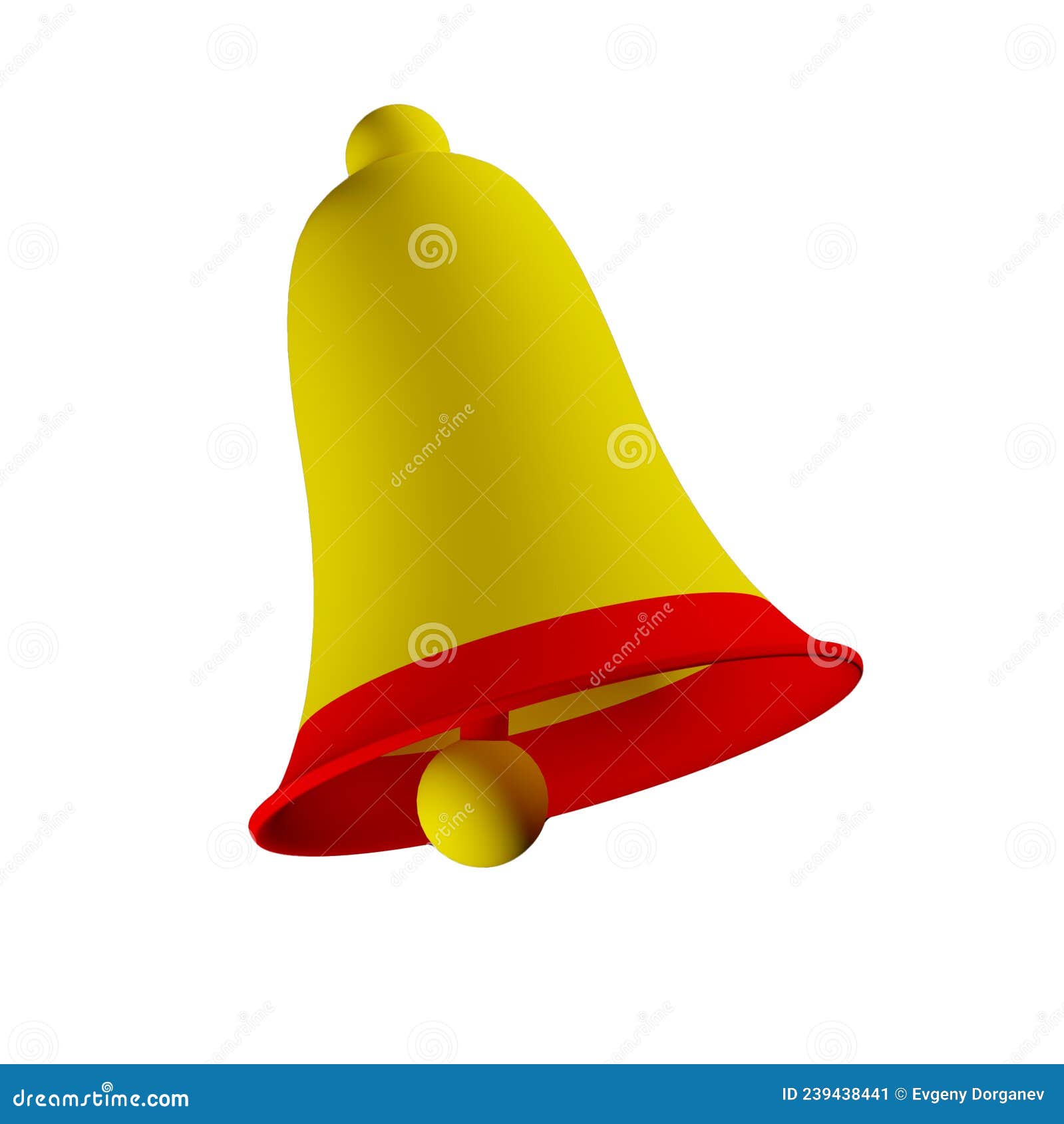 Yellow Bell 3d Illustration Isolate Stock Illustration - Illustration ...