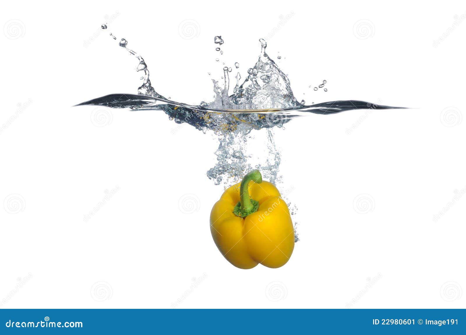 Yellow Bell Pepper Splash stock image. Image of freshness - 22980601