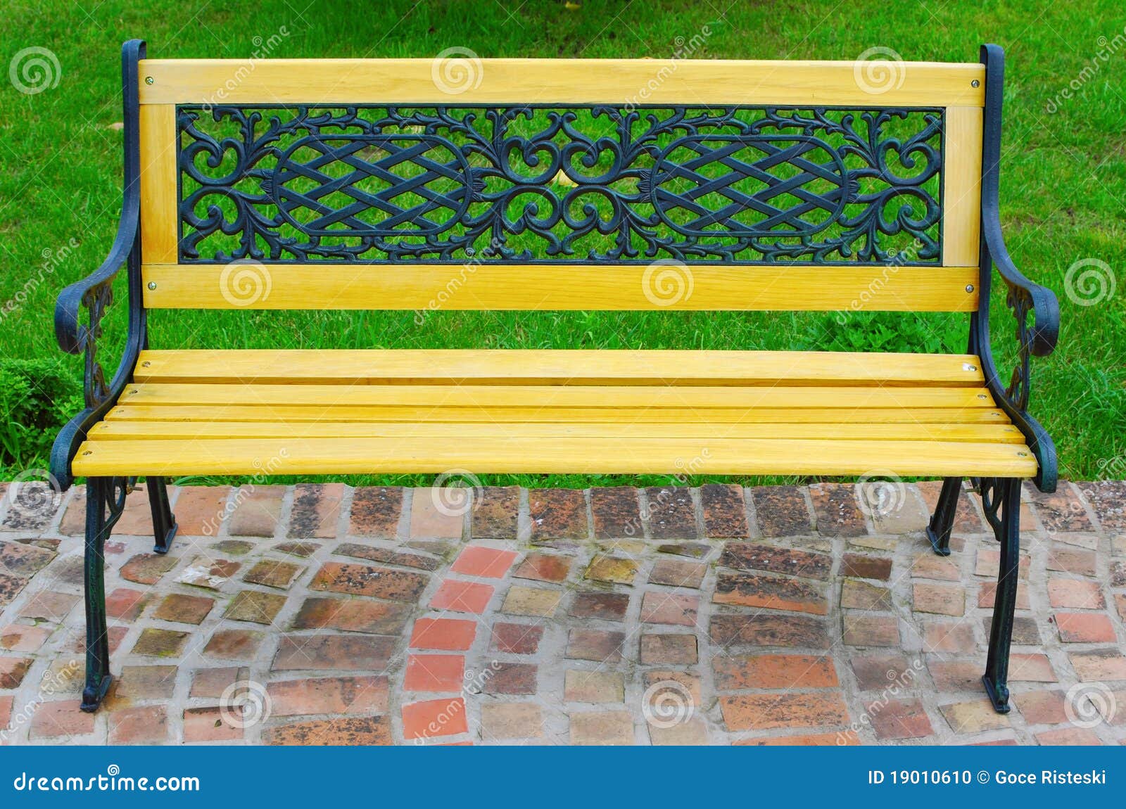 Yellow bench stock photo. Image of yellow, seat, outdoor - 19010610