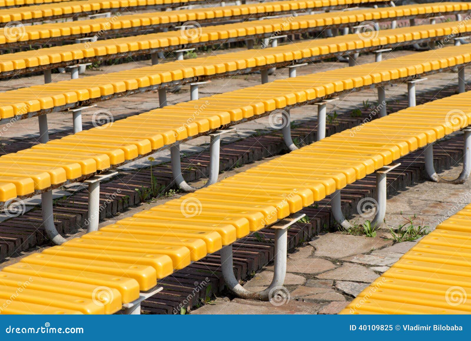 Yellow benches stock image. Image of bench, entertainment - 40109825